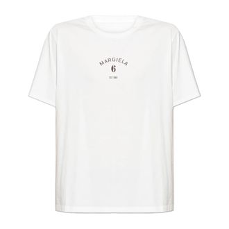 Maison Margiela Logo T-Shirt - - Tops - Herren - Wei&szlig; - XL