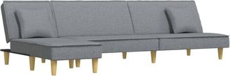 vidaXL Schlafsofa in L-Form Hellgrau 255x140x70 cm Stoff Vidaxl