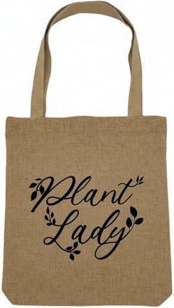 Fabulous Sac Shopping Tote Bag Aspect Lin - Plant Lady Plants Pot Gardening Nature - Sac de Courses Toile Epaisse 360g Beige Naturel Cabas Port&eacute; Epaule Solide 