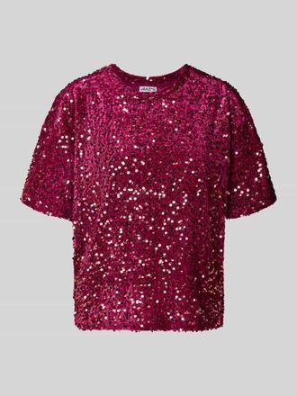 Jake*s Casual Kurzarmbluse mit Allover-Pailletten
