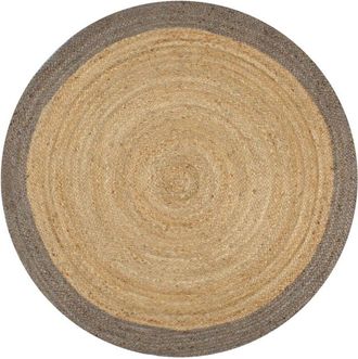 vidaXL Tapis fait &agrave; la main Jute avec bord gris 150 cm