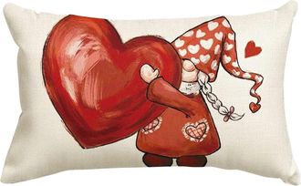Generic Kissenbezug Valentinstag 50x30 Valentinstagsdeko S&uuml;&szlig;e Wichtel Kissenbez&uuml;ge Valentines Pillow Cover Dekorative f&uuml;r Bettw&auml;sche Sofa Wohnzimmer Valentins