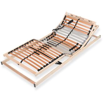 Sleepneo Lattenrost 100x200 cm elektrisch verstellbares Kopf & Fu&szlig;teil fertig montiert 28 Latten 5 Zonen