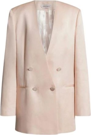 Alberta Ferretti Femme, Vestes, Rose, Taille: 42 FR Veste crois&eacute;e en organza de soie