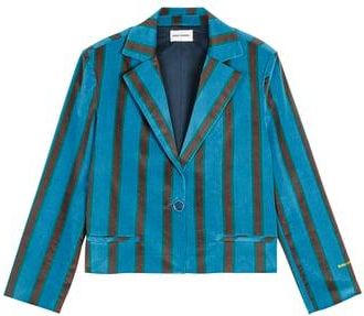 Bobo Choses Veste droite ray&eacute;e en coton m&eacute;lang&eacute;