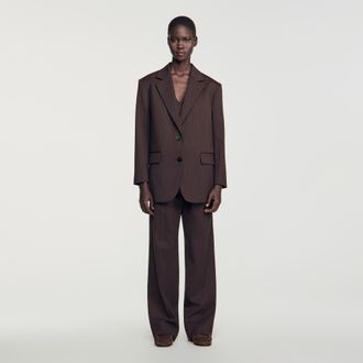 Sandro Veste de tailleur &agrave; rayures
