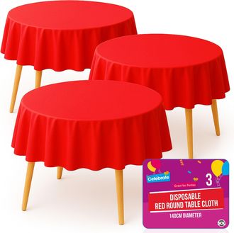 Sol Republic Runde Tischdecke, Einweg-Tischdecke, 140 cm, Party-Tischdecken f&uuml;r runde Tische, rote Tischdecke, runde Tischdecken, runde Tischdecke, rote runde Tisc