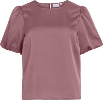 Vila Viellette 2/4 Satin Puff Top - Noos
