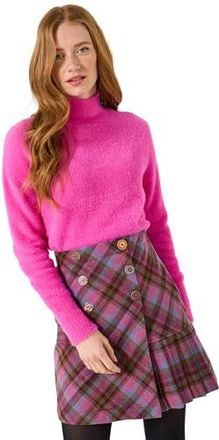 Joe Browns Fluffy Relaxed Fit High Neck Jumper Pull, Rose, 38 Femme