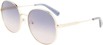 Longchamp Femme, Accessoires, Jaune, Taille: ONE Size Lunettes de Soleil Multicolores en M&eacute;tal Orange-Bleu-Or