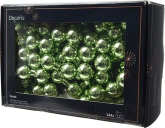 Kaemingk Weihnachtskugeln am Draht Glas 2cm x 144 Stück Spiegelbeeren glänzend - kleine Dekokugeln - Christbaumschmuck & Weihnachtsdeko - Grüntee