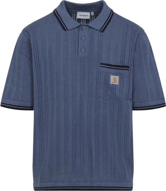 Carhartt Work in Progress Homme, Tops, Bleu, Taille: L Polo &agrave; Rayures