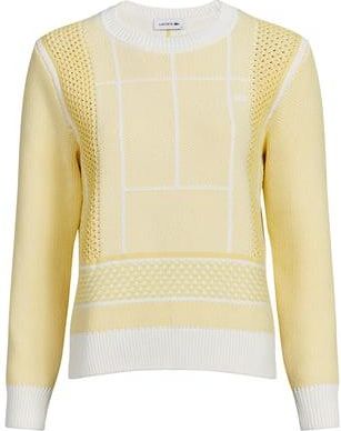 Lacoste Pull jacquard court de tennis en coton