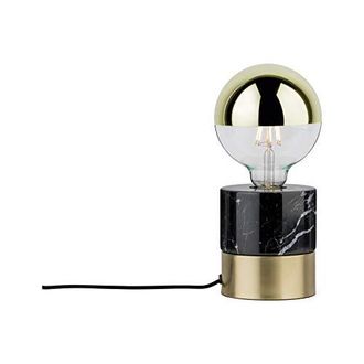 Paulmann 79742 Neordic Vala Lampe de table, max. 1x20W, E27, Laiton br/noir, 230V, Métal/Marbre