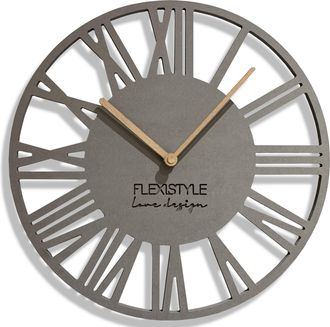 FlexiStyle Wanduhr, Holzwerkstoff, Grau, 30cm