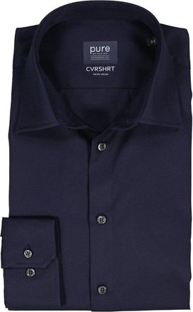 Pure Herren Hemd blau Baumwolle