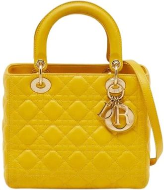 Dior Sac &agrave; main en cuir Pre-owned - Femme - Pre-owned - Jaune - Taille: ONE Size
