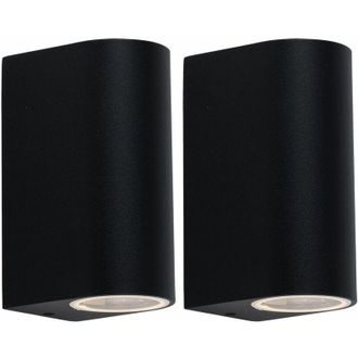 ETC Shop Lampe dext&eacute;rieur Up & Down noire applique de fa&ccedil;ade applique murale en aluminium led &eacute;clairage ext&eacute;rieur maison, 2x 5W 2x400lm 3000K, LxH 6,5x14,5