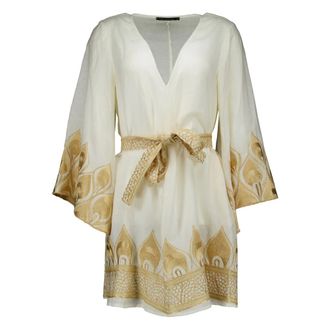 Greek Archaic Kori Femme, Blouses et Chemises, Blanc, Taille: 42 FR 203384 Kimono