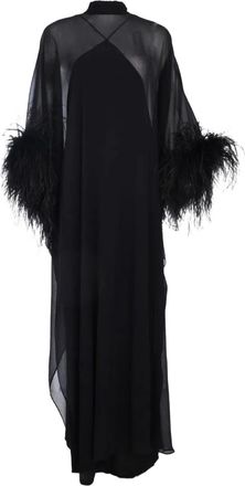 Taller Marmo tunique bordée de plumes - Noir