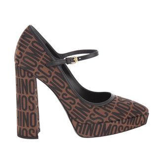 Moschino Jacquard Logo Mary Jane Pumps Braun - - Shoes - Damen - Braun - 39 EU