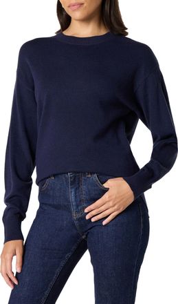 The Drop Lulu Essential Crew Neck Sweater Pullover, Marineblau, M