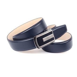 Anthoni Crown Ceinture Automatique en Cuir, Bleu fonc&eacute;, 120 cm Hommes