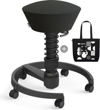Aeris Swopper - Ergonomischer Hocker - Bürohocker höhenverstellbar - Vielseitiger Schreibtischstuhl für einen gesunden Rücken - Bürostuhl mit Rollen, Feder 
