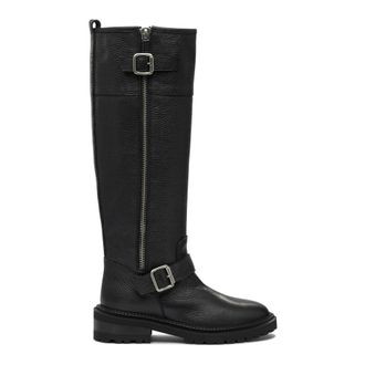 Via Roma 15 Schwarze Leder Stiefeletten Stilvoll - - Shoes - Damen - Schwarzk - 38 EU