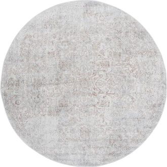 Safavieh Traditionell Teppich f&uuml;r Wohnzimmer, Esszimmer, Schlafzimmer - Evoke Collection, Kurzer Flor, Elfenbein und Taupe, 200 x 200 cm