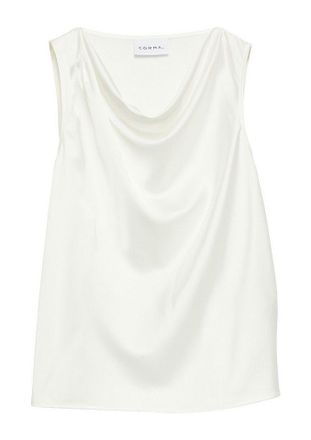 Comma Blusentop Bluse Satin-Wasserfall-Top