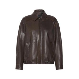 Max Mara Bomberjacke aus gewaschenem Nappa - - Jackets - Damen - Braun - S