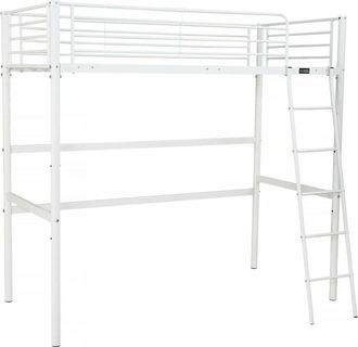 Habitat et Jardin Habitat Et Jardin - Lit mezzanine 90 x 190 cm - Construction en acier - Hauteur de couchage 152 cm - Barri&egrave;re de s&eacute;curit&eacute; incluse - Echelle 5 marches
