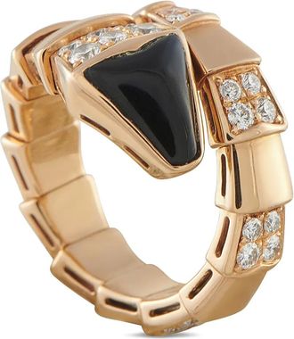 Bulgari Serpenti Viper diamond and onyx ring - Rosa