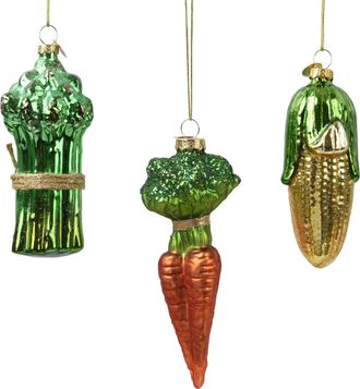 Kaemingk Christbaumschmuck Glas 11,6cm - Gem&uuml;se Figur zum Aufh&auml;ngen - 1 St&uuml;ck sortiert - mundgeblasen - Weihnachtsbaum Anh&auml;nger f&uuml;r Weihnachten - Christbaumanh
