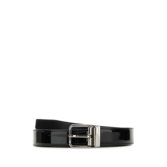 Dolce & Gabbana Logo-freier Lackg&uuml;rtel - - Accessories - Herren - Schwarzk - 115 CM