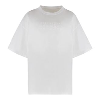 Maison Margiela Cotton Crew-Neck T-Shirt - - Tops - Damen - Wei&szlig; - S
