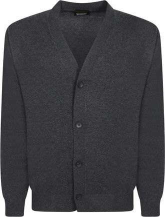 Dell'Oglio Homme, Pulls, Gris, Taille: 3XL Cardigan col en V