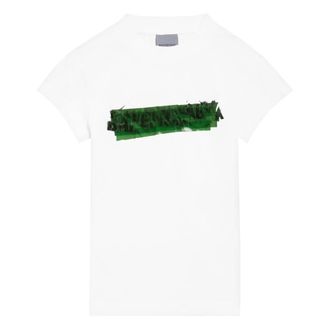 Balenciaga Messy Spray Chopped Back T-Shirt - - Tops - Damen - Wei&szlig; - M