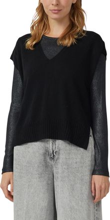 s.Oliver Pullunder aus Wollmix mit Seitenschlitz und &uuml;berschnittener Schulter