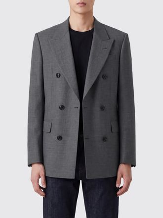 Emporio Armani Blazer crois&eacute; en laine vierge &agrave; revers en pointe