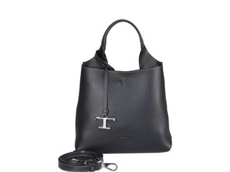 Tod's Tods Beuteltaschen - Pebbled Black Leather Tote Bag - Gr. unisize - in Schwarz - f&uuml;r Damen