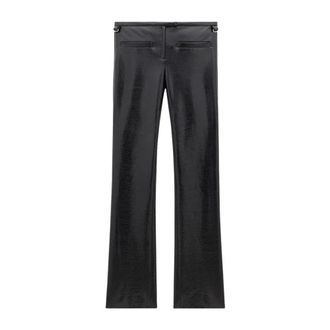 Courr&egrave;ges Vinyl Schwarze Hose mit niedrigem Bund - - Trousers - Damen - Schwarzk - S