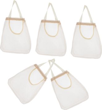 Valiclud 5 Stück Teiliges Wandhängende Aufbewahrungsnetze aus Atmungsaktivem Mesh Wiederverwendbar und Platzsparend zur Lagerung von Zwiebeln Kartoffeln und Ge