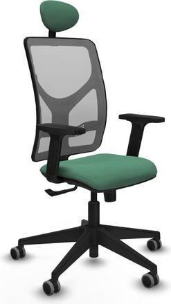 Piqueras y Crespo Home Office B&uuml;rostuhl mit 2D-Armlehnen, h&ouml;henverstellbarer Lendenwirbelst&uuml;tze und festem Kopfteil, ausgestattet mit Sincro 3 Positionen und Schneidesc