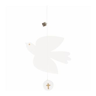 R&auml;der Glaubensfreude H&auml;nger Taube aus Papier - Wei&szlig;er Deko-Anh&auml;nger 12 cm - Filigrane Dekoration f&uuml;r Fenster, Zweige & Wand zu Taufe, Kommunion & Konfirmati