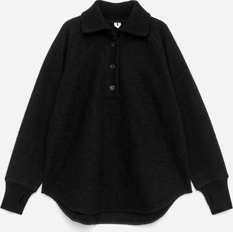 Arket Pullover Aus Wollwalk Und Baumwolle -Schwarz