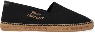 Saint Laurent Mens Black Canvas Espadrilles Linen; Cotton; Polyurethane Flat Shoes