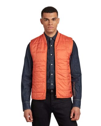G-Star RAW Herren Lightweight Quilted Weste, Orange (Acid orange D18972-B958-B214), S
