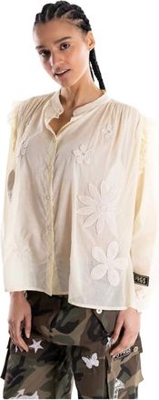 5 Progress Femme, Blouses et Chemises, Beige, Taille: 42 FR Camicia in mussola di cotone